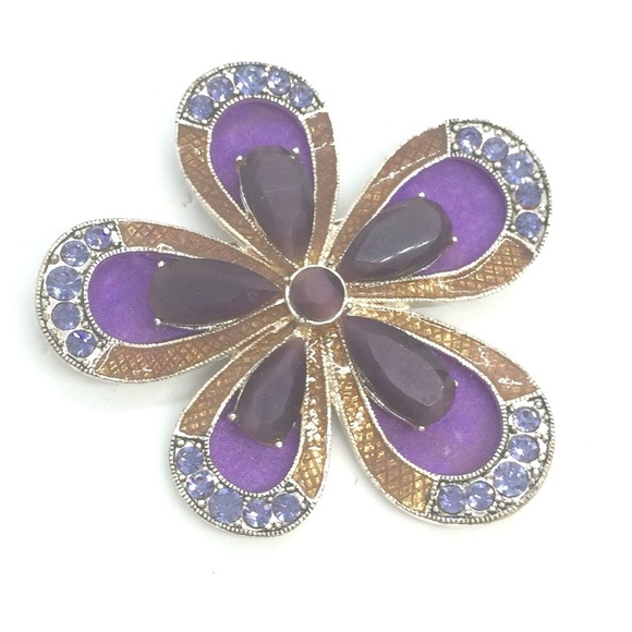 Vintage | Jewelry | Vintage Monet Flower Brooch Pin Large Purple ...